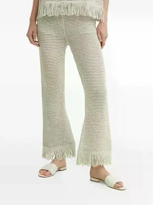 Sisley Fringed Crochet Knit Trousers
