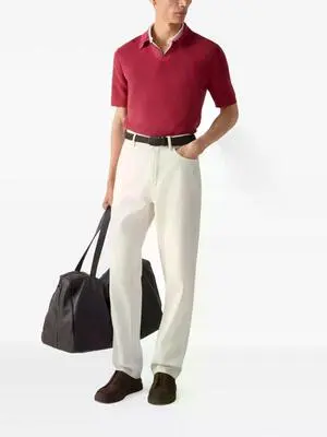 Zegna Textured Polo Shirt - Red