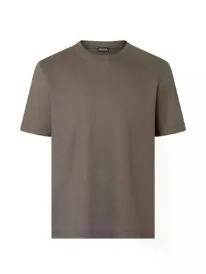 Zegna Piquet Cotton T-shirt - Grey