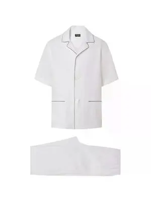 Zegna Piped Oasi Lino Pyjamas - White