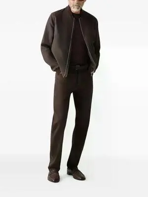 Zegna Oasi Lino Bomber Jacket - Brown