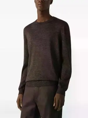 Zegna Crew Neck Cashmere Sweater - Brown