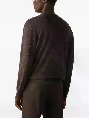 Zegna Crew Neck Cashmere Sweater - Brown