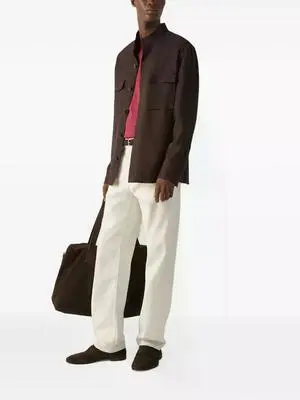 Zegna Oasi Lino Overshirt - Brown