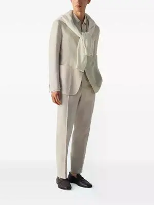 Zegna Single-breasted Patch-pocket Blazer - Neutrals