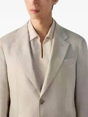 Zegna Single-breasted Patch-pocket Blazer - Neutrals