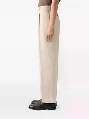 Zegna Pleated Linen Trousers