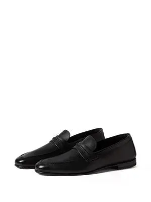 Zegna Leather Moccasin Loafers