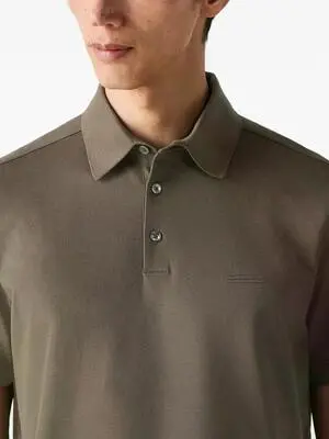 Zegna Dark Taupe Cotton Polo Shirt - Brown