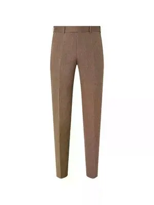Zegna Striped Oasi Lino Trousers - Brown