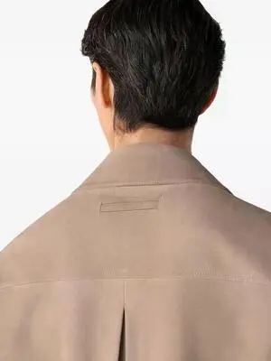 Zegna Buttoned Leather Blouson - Neutrals
