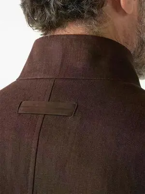 Zegna Il Conte Oasi Lino Buttoned Jacket - Brown
