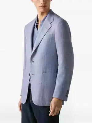 Zegna Button Cashmere Jacket - Blue