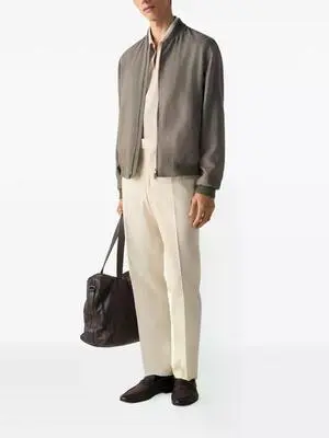 Zegna Oasi Lino Bomber Jacket - Grey