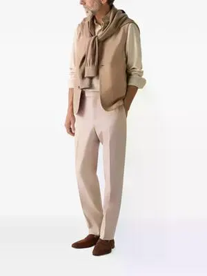 Zegna Buttoned Leather Vest - Neutrals