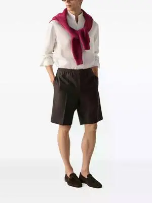 Zegna Oasi Lino Shorts - Brown