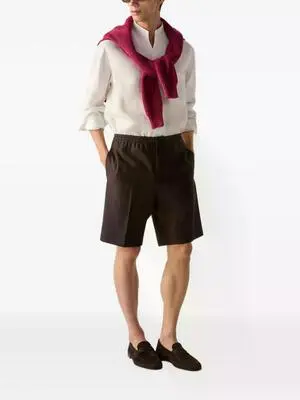 Zegna Oasi Lino Shorts - Brown