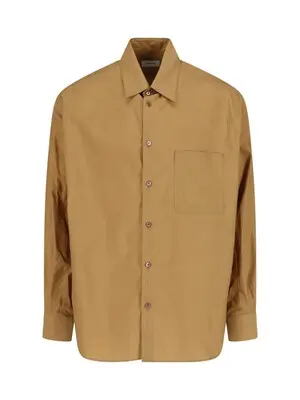 LEMAIRE Shirt In Cotton And Silk - Brown