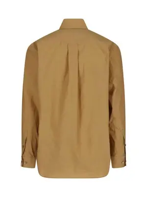 LEMAIRE Shirt In Cotton And Silk - Brown