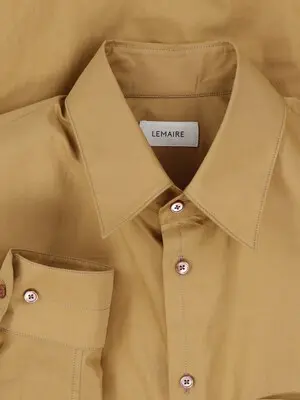 LEMAIRE Shirt In Cotton And Silk - Brown