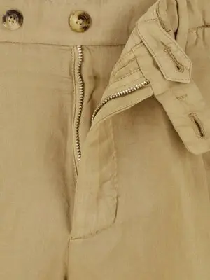Boglioli Double-breasted Suit In Cotton And Linen - Beige