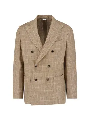 Boglioli Double-breasted Linen Blazer - Multi