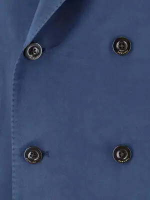Boglioli Double-breasted Cotton And Silk Blazer - Blue