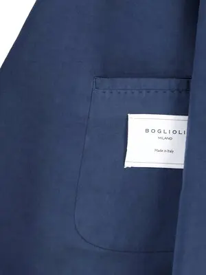 Boglioli Double-breasted Cotton And Silk Blazer - Blue