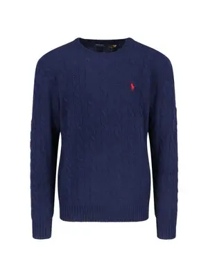 Polo Ralph Lauren Cable Knit Logo Sweater - Blue
