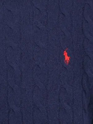 Polo Ralph Lauren Cable Knit Logo Sweater - Blue
