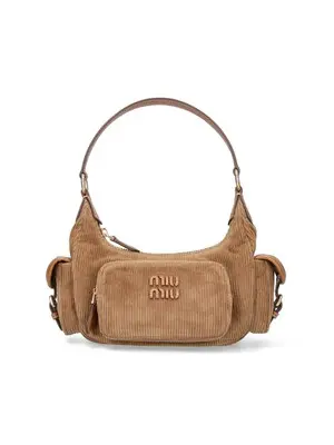 Miu Miu Shoulder Bag With Pockets - Brown