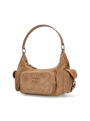 Miu Miu Shoulder Bag With Pockets - Brown