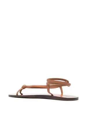 Manebí Knotted Strap Flat Sandals - Brown