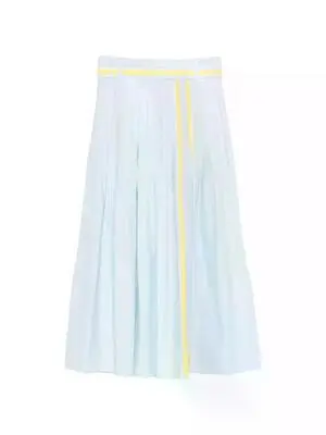 Akris Belted Striped Midi Skirt
