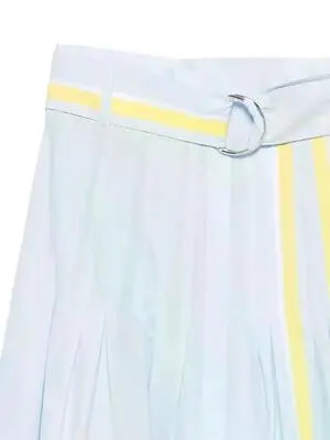 Akris Belted Striped Midi Skirt