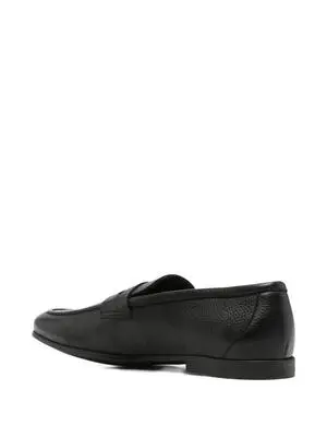 Canali Leather Penny Loafers - Black