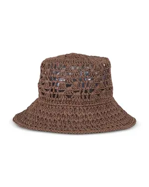 Eugenia Kim Jonah Twisted Crochet Packable Bucket Hat - Chocolate