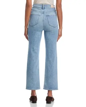 Paige Stevie High Rise Ankle Straight Jeans - Lisbon Light