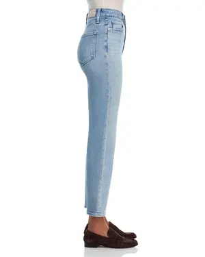 Paige Stevie High Rise Ankle Straight Jeans - Lisbon Light