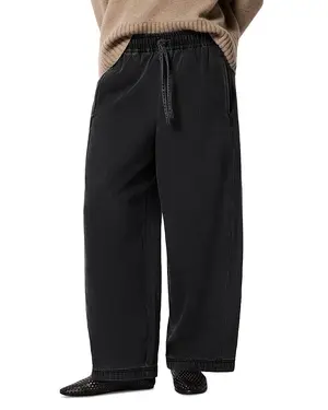Whistles Casual Denim Barrel Trousers - Washed Black