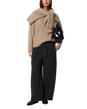 Whistles Casual Denim Barrel Trousers - Washed Black