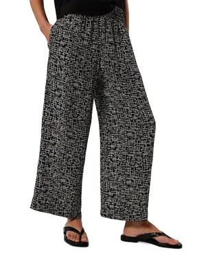 Whistles Woven Grid Crop Trousers - Black/multi