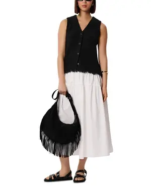 Whistles Cotton Blend Boucle Tank Top