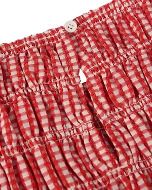Whistles Shirred Gingham Top