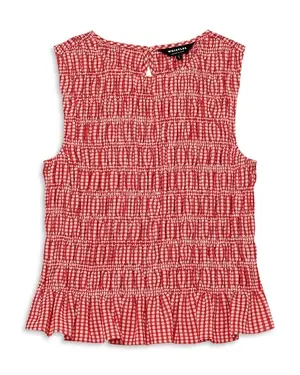Whistles Shirred Gingham Top