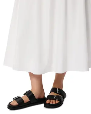 Whistles Leather Double Buckle Slides