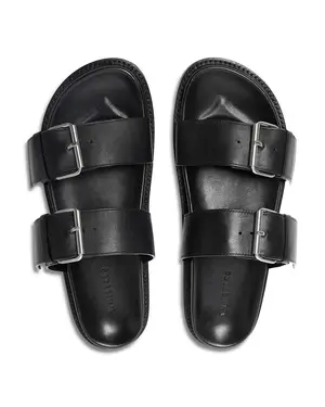 Whistles Leather Double Buckle Slides