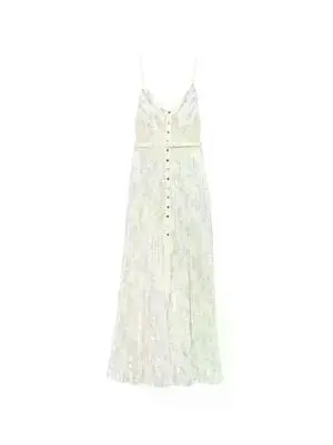 SELF-PORTRAIT Metallic Floral-pattern Maxi Dress - Neutrals