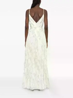 SELF-PORTRAIT Metallic Floral-pattern Maxi Dress