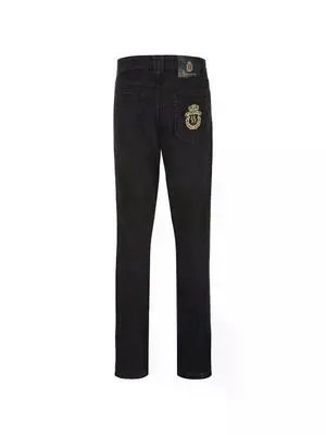 BILLIONAIRE Embroidered Slim Jeans - Black